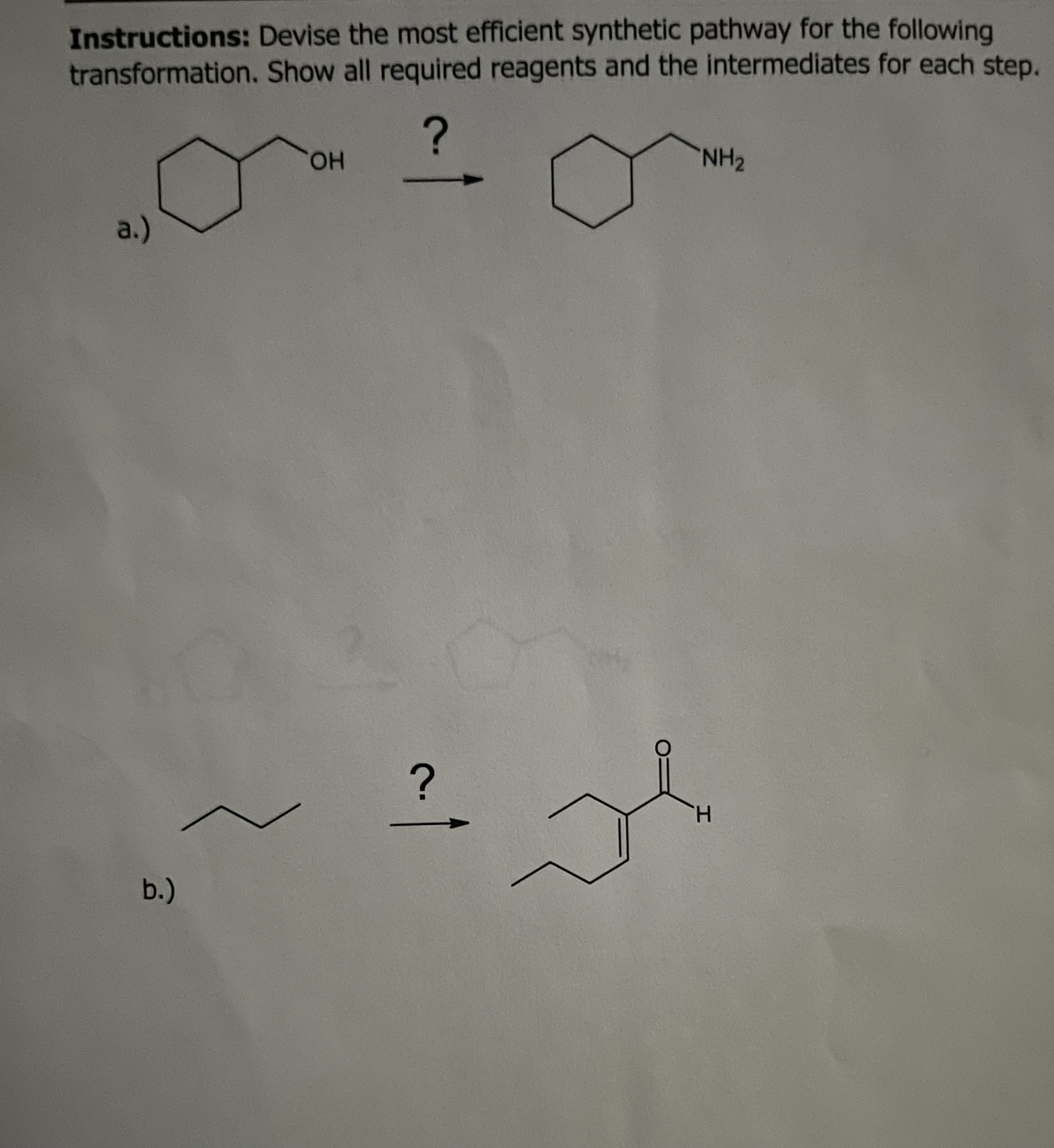Solved Instructions: Devise the most efficient synthetic | Chegg.com
