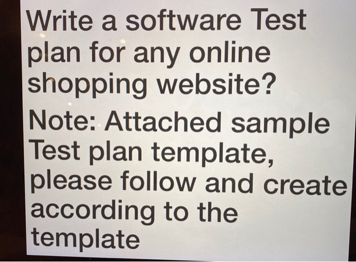 Solved Sample Test Plan Template Introduction • 1.1 Scope • | Chegg.com