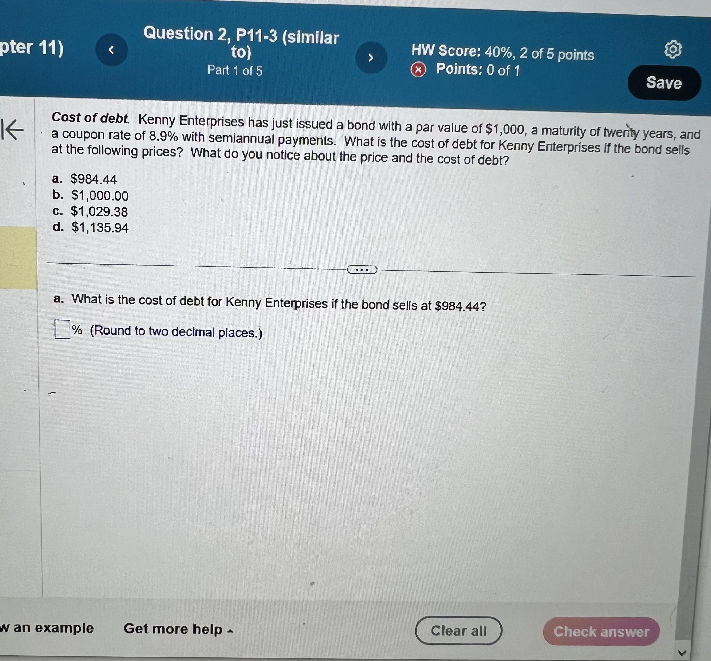 Solved please help solve Question 2 ﻿ finance hw need the | Chegg.com