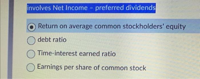 Solved Return on average common stockholders' equity debt | Chegg.com