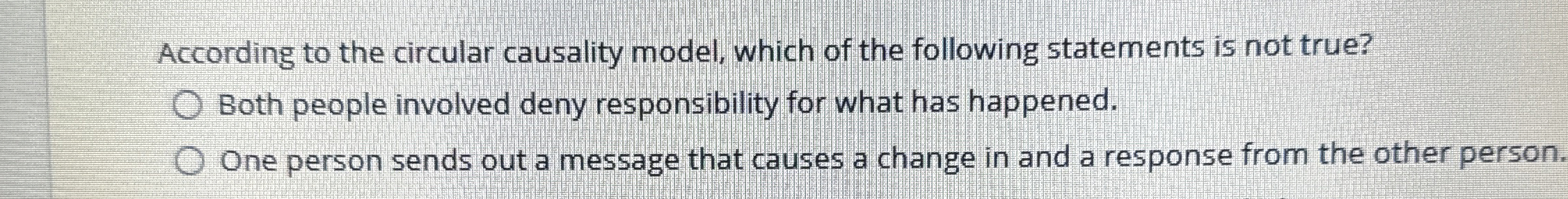 Solved According to the circular causality model, which of | Chegg.com