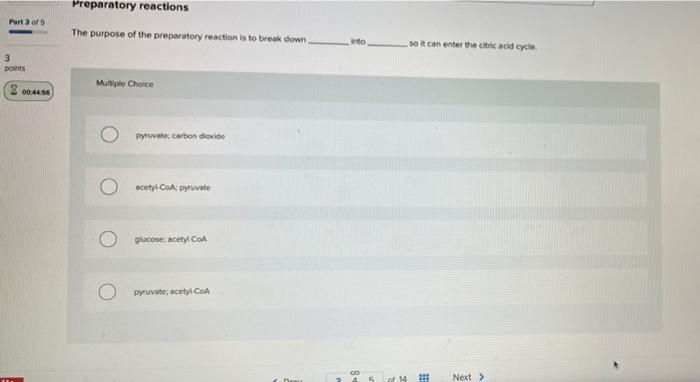 Solved Preparatory reactions Part of The purpose of the | Chegg.com
