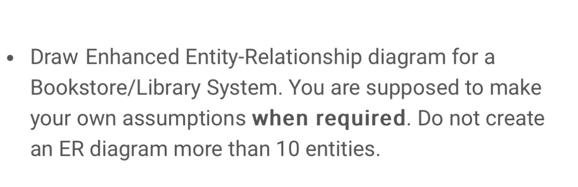 Solved Draw Enhanced Entity-Relationship diagram for a | Chegg.com