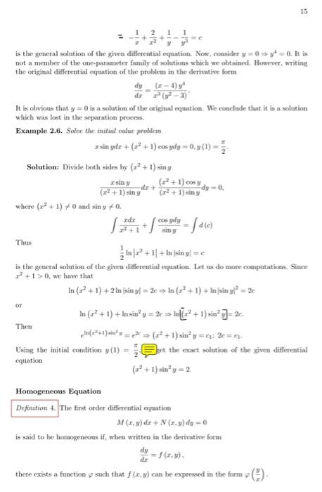 Solved Chapter 1 DIFFERENTIAL EQUATIONS and THEIR SOLUTIONS | Chegg.com