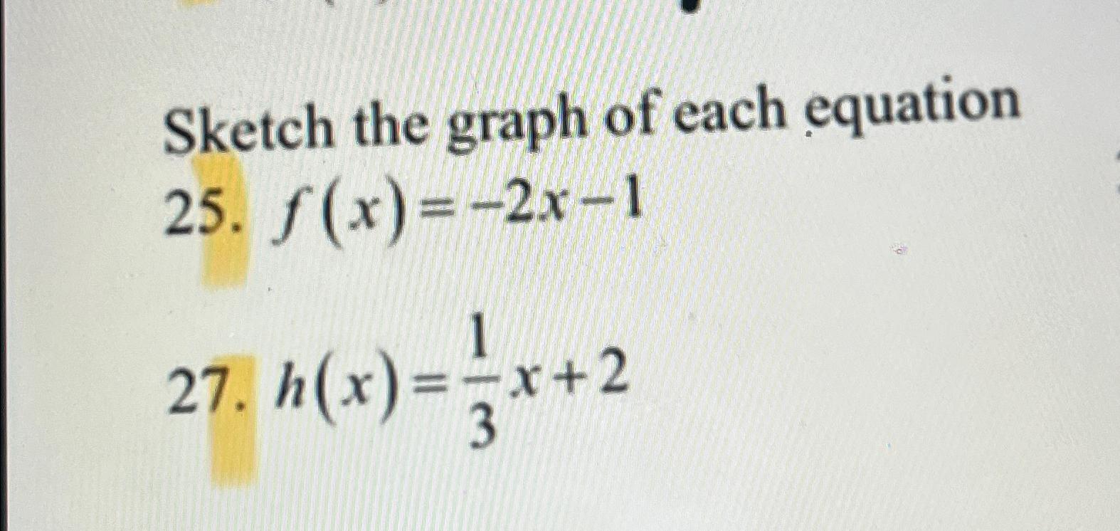 Solved Sketch the graph of each | Chegg.com