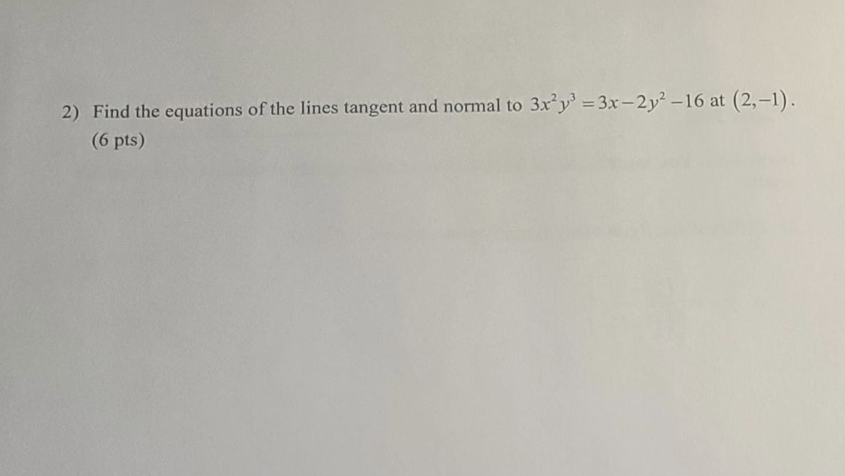 Solved Find the equations of the lines tangent and normal to | Chegg.com