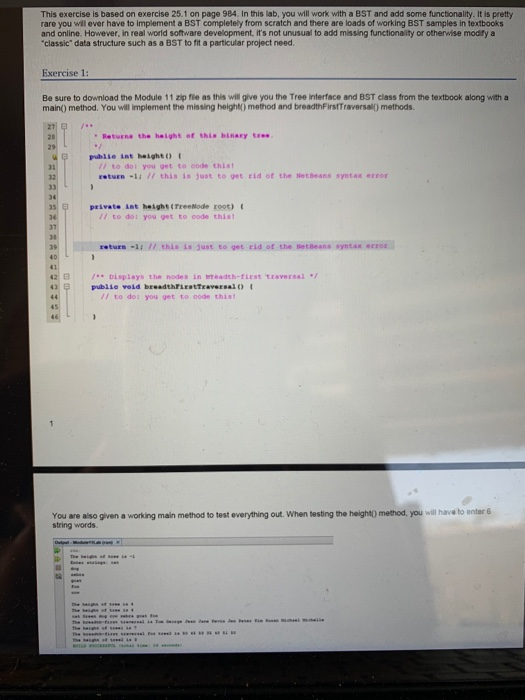 Solved BST class public java.util.ArrayList | Chegg.com