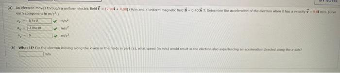 Solved b) what if? for the electron moving along the x-axis | Chegg.com