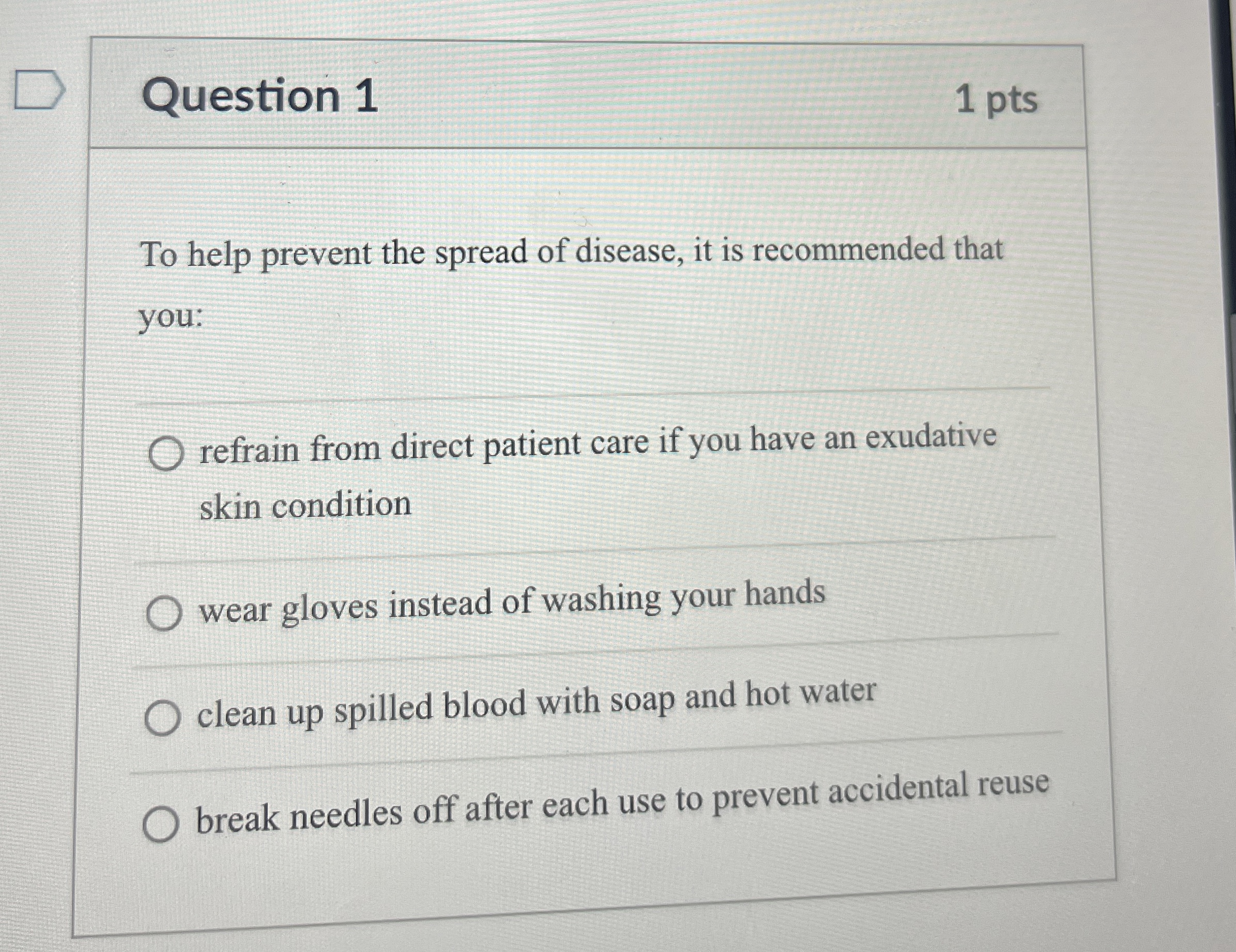 Solved Question 11 ﻿ptsTo help prevent the spread of | Chegg.com