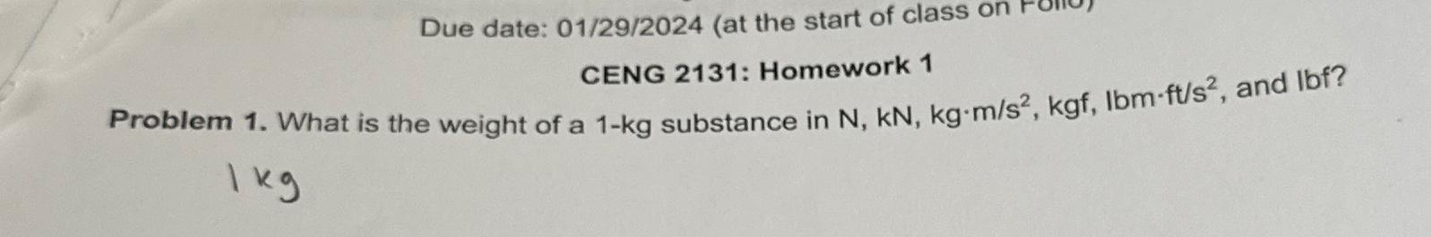 Solved Due date: 01/29/2024 (at the start of class on | Chegg.com