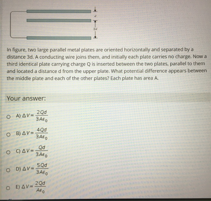 Solved In figure, two large parallel metal plates are | Chegg.com
