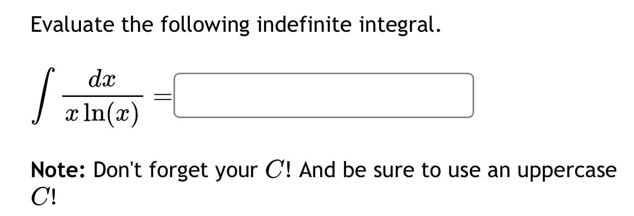 Solved Evaluate the following indefinite integral. | Chegg.com