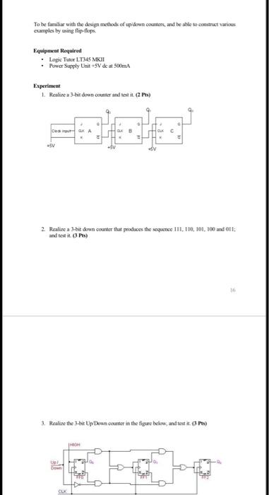 Solved To be familiar with the design methods of updown | Chegg.com