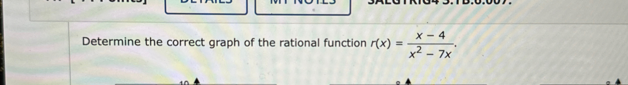 Determine the correct graph of the rational function | Chegg.com