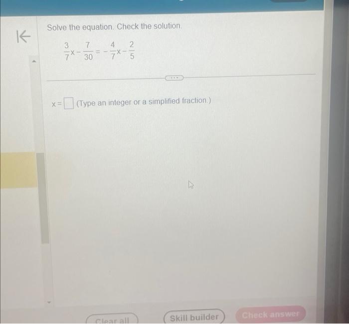Solved Solve the equation. Check the solution. | Chegg.com