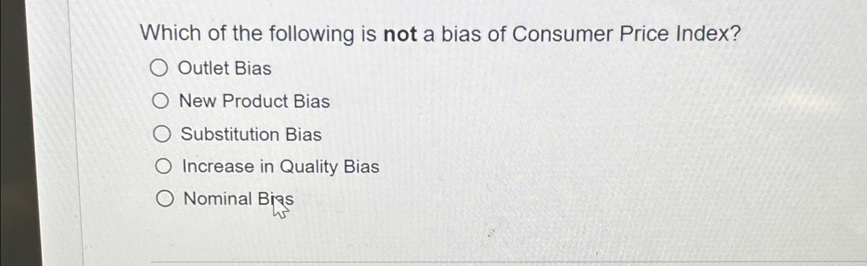 Solved Which of the following is not a bias of Consumer | Chegg.com