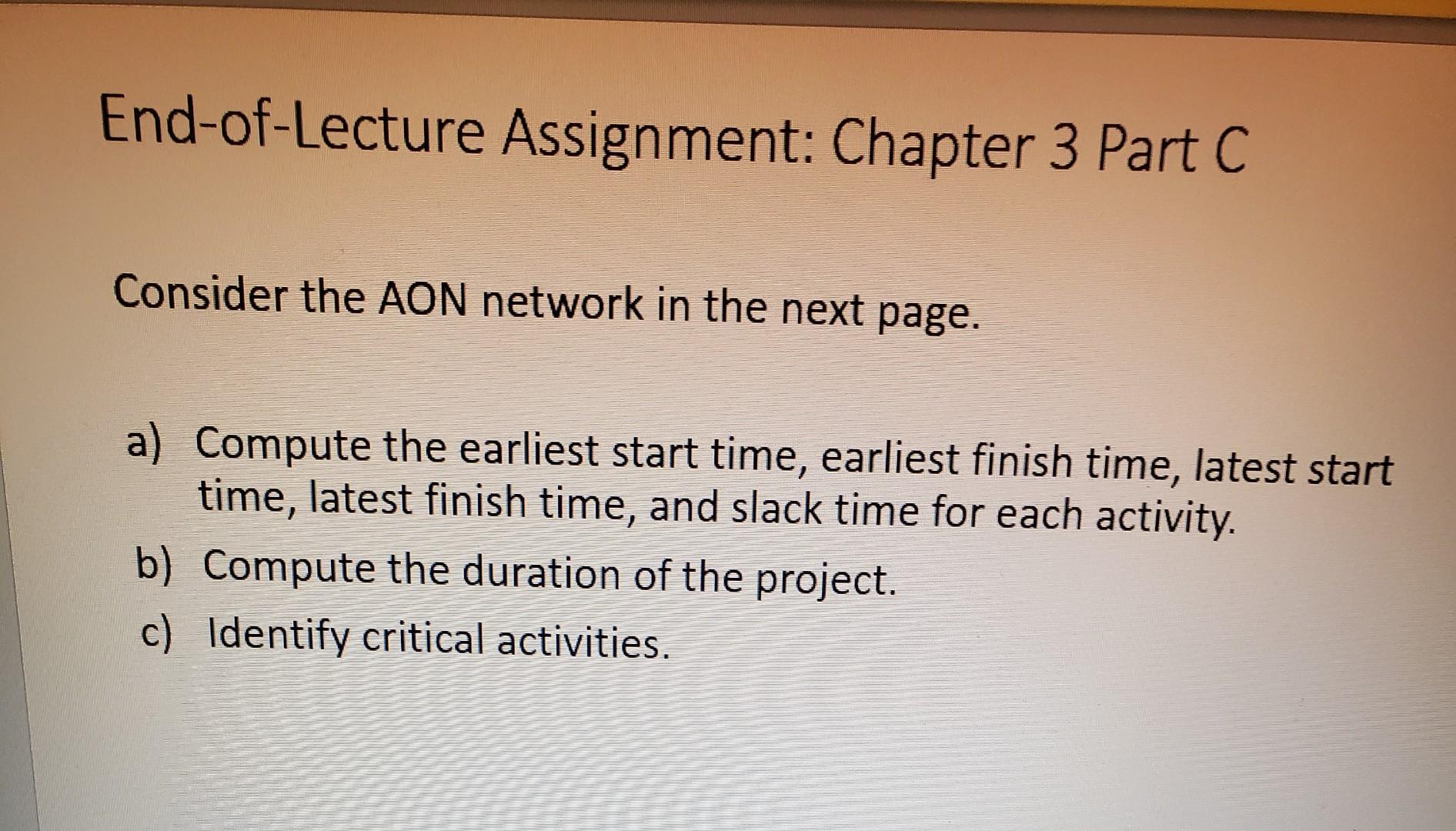 Solved End Of Lecture Assignment Chapter 3 Part C Consider 1691