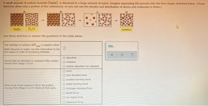 Solved A small amount of sodium bromide (NaBr) is dissolved | Chegg.com