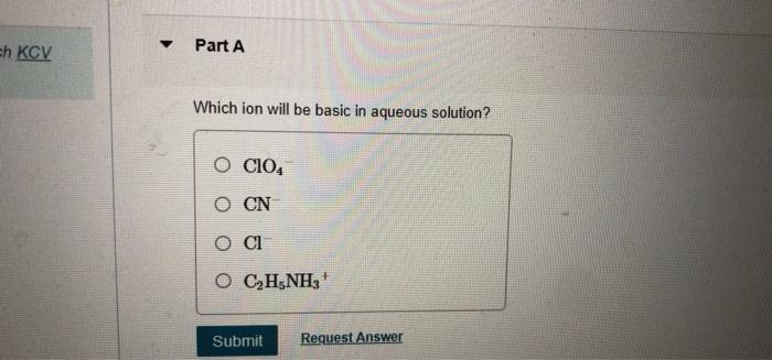 Solved Part A Consider the given acid ionization constants | Chegg.com