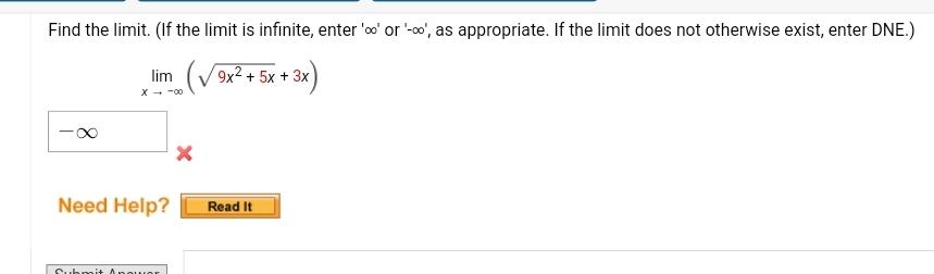 Solved Find the limit. (If the limit is infinite, enter | Chegg.com