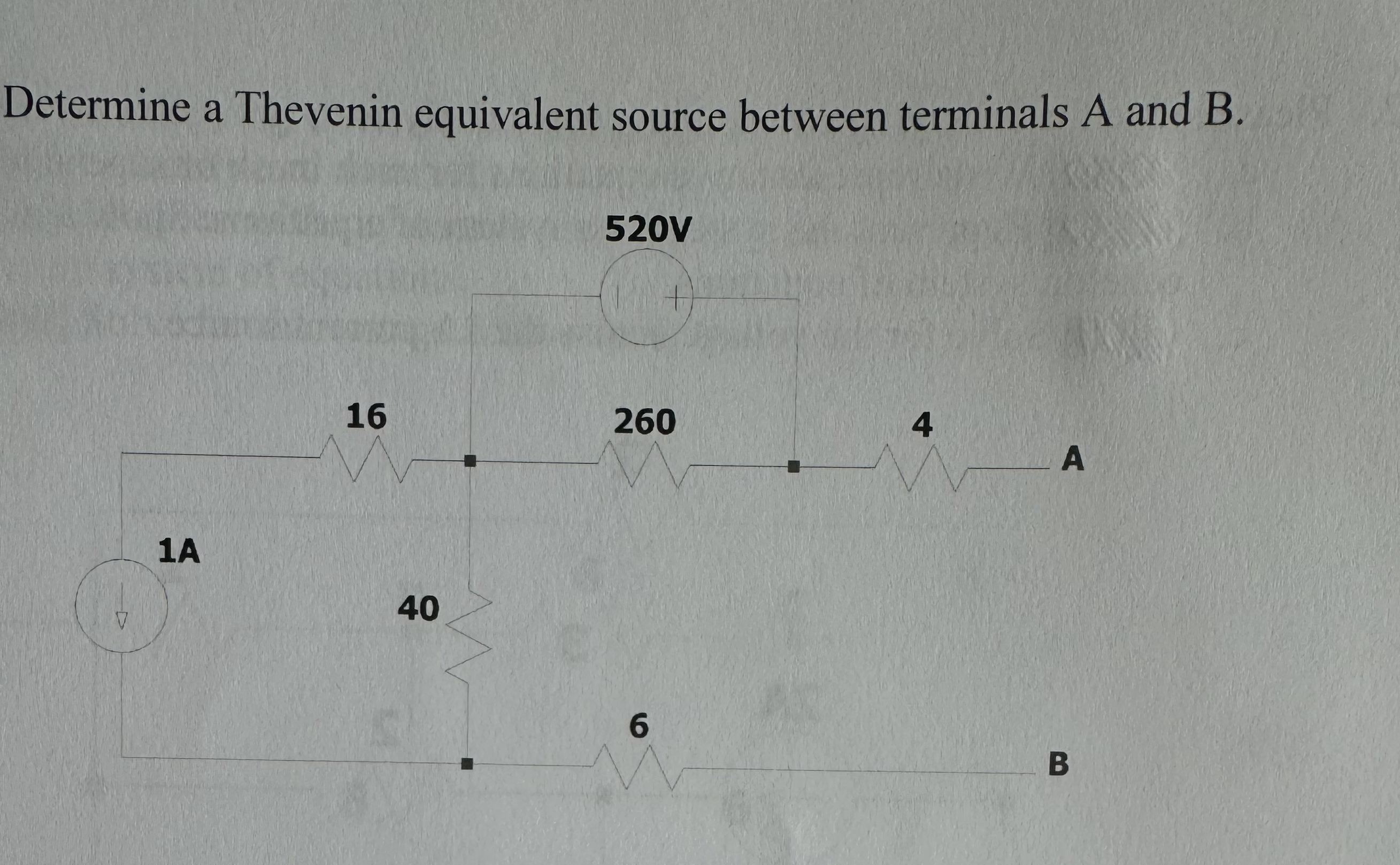 Solved Determine a Thevenin equivalent source between | Chegg.com