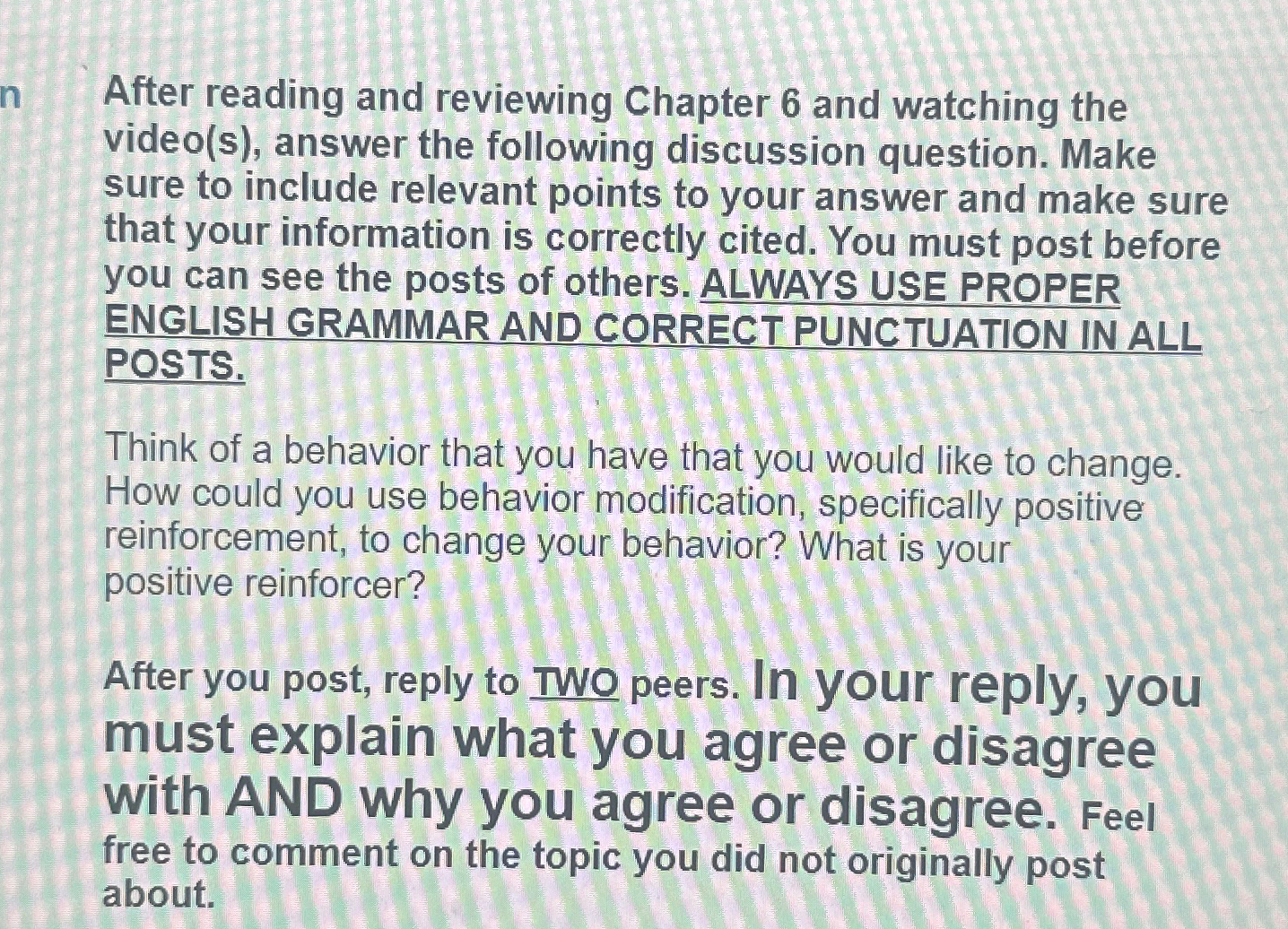 Solved After reading and reviewing Chapter 6 ﻿and watching | Chegg.com