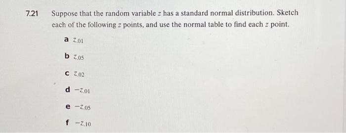 Solved 7.21 Suppose that the random variable z has a | Chegg.com