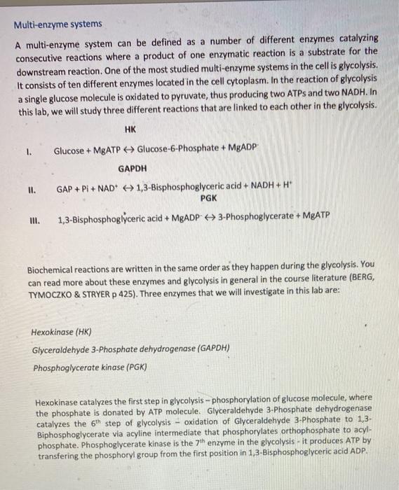 Solved Multi-enzyme systems A multi-enzyme system can be | Chegg.com