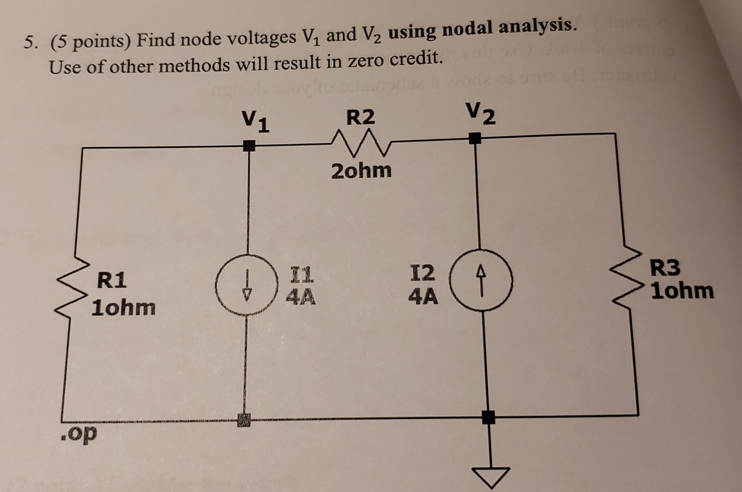 Solved (5 ﻿points) ﻿Find node voltages V1 ﻿and V2 ﻿using | Chegg.com