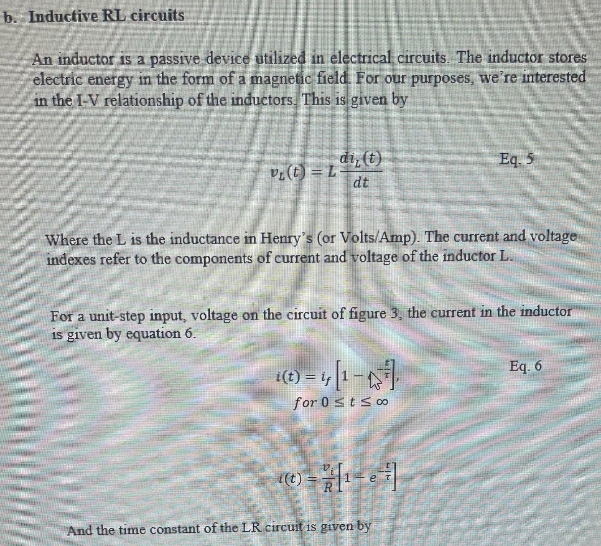 Solved B Inductive Rl Circuits An Inductor Is A Passive