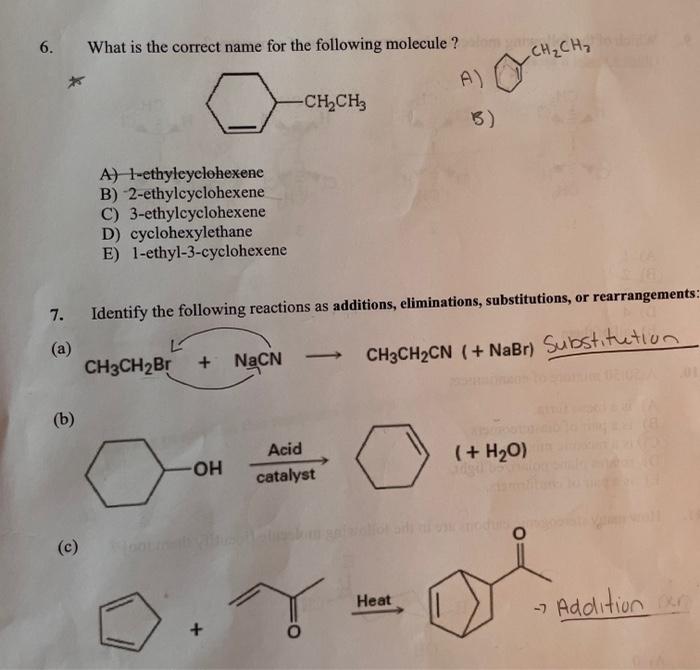 Solved 6. What is the correct name for the following | Chegg.com