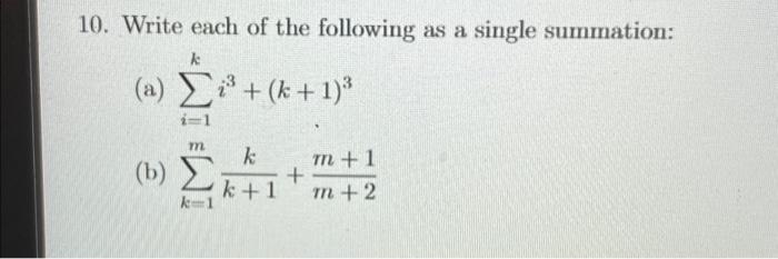Solved 10. Write each of the following as a single | Chegg.com