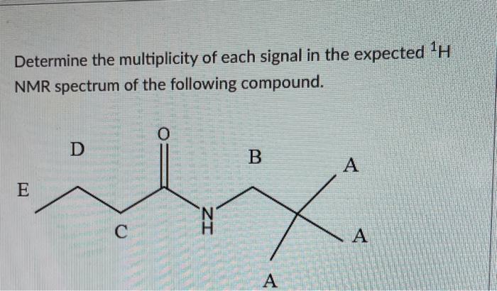 Solved Determine the multiplicity of each signal in the | Chegg.com