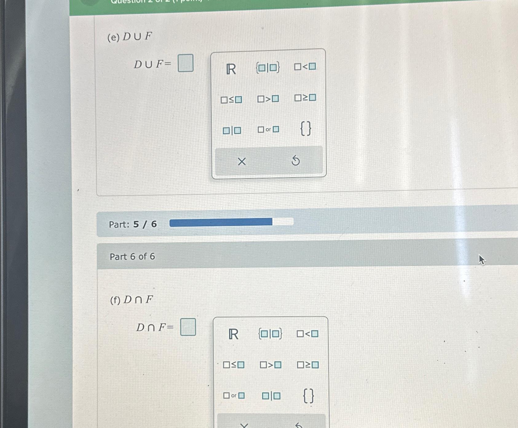 Refer to sets C,D, ﻿and F ﻿and find the union or | Chegg.com