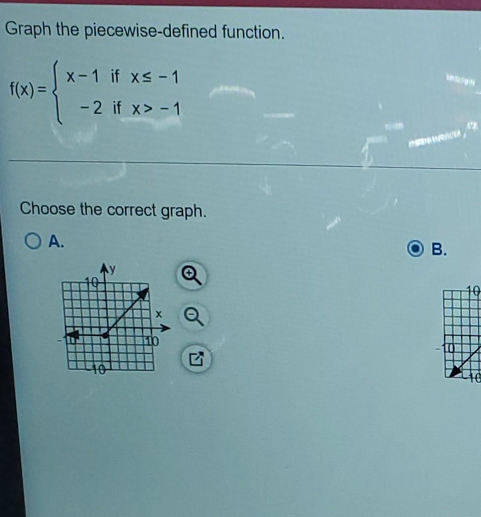 Solved Graph the piecewise-defined function. X-1 if xs-1 | Chegg.com