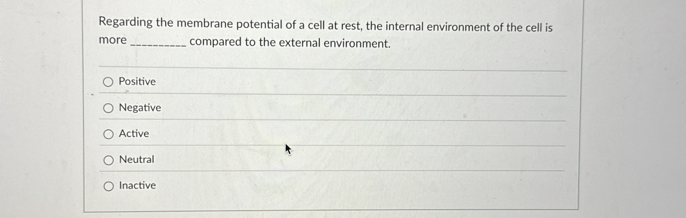 Solved Regarding the membrane potential of a cell at rest, | Chegg.com