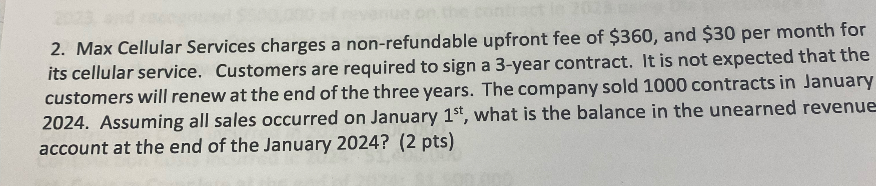 Solved Max Cellular Services charges a non-refundable | Chegg.com