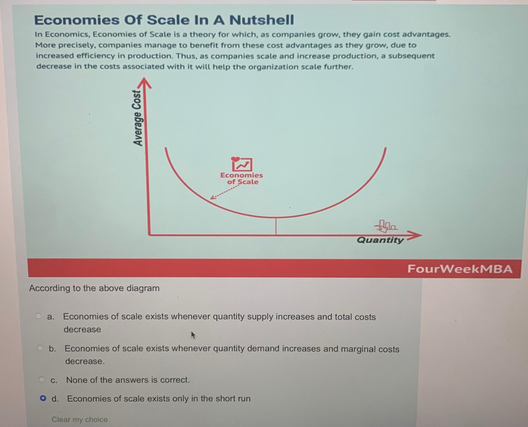 Solved Economies Of Scale In A NutshellIn Economics, | Chegg.com