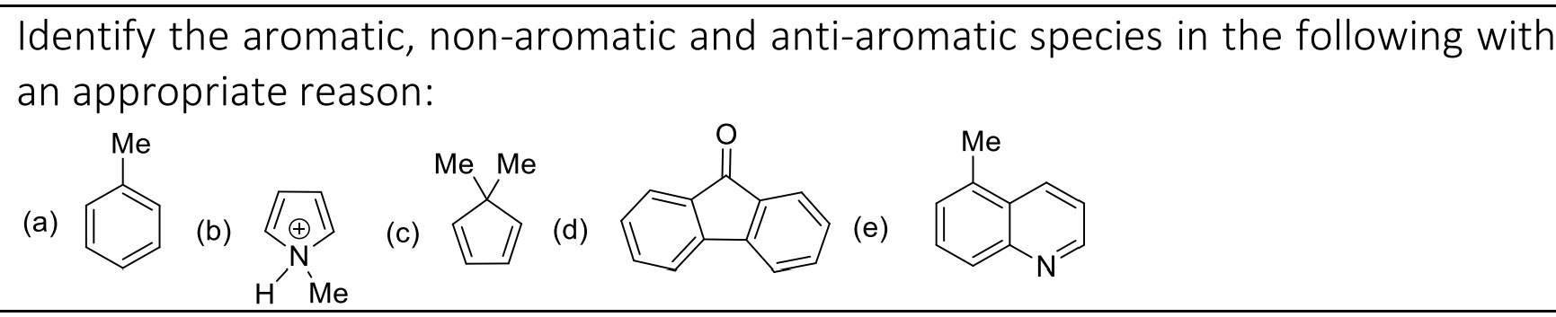 Solved Identify the aromatic, non-aromatic and anti-aromatic | Chegg.com