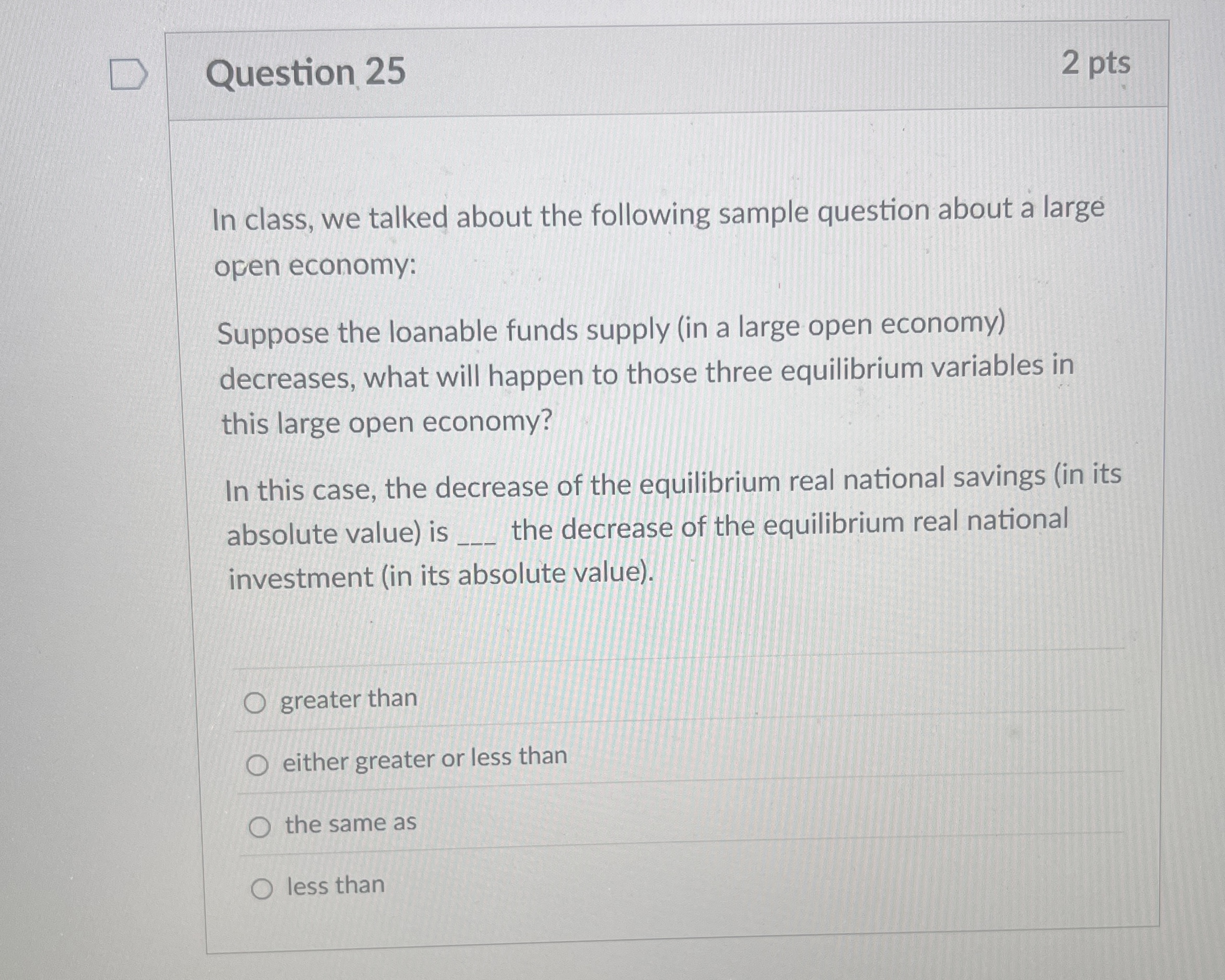 Solved Question 252 ﻿ptsIn class, we talked about the | Chegg.com