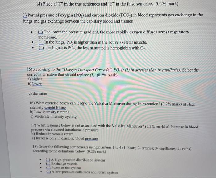 Solved () Partial pressure of oxygen (PO2) and carbon | Chegg.com