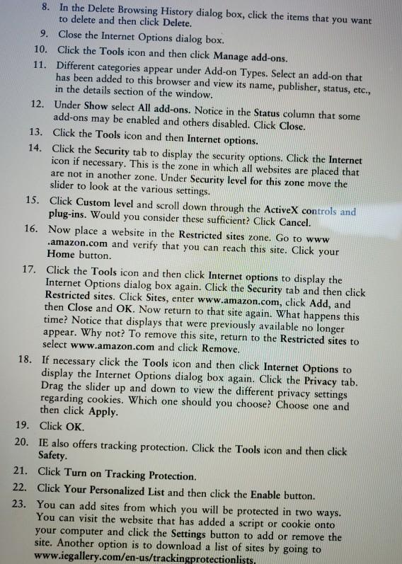 Solved Project 3-3: Set Web Browser Security Web browsers | Chegg.com