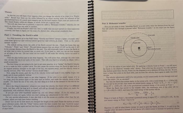 Solved Thieary' Part It Tweaking the Barth't ofbit hebeled | Chegg.com