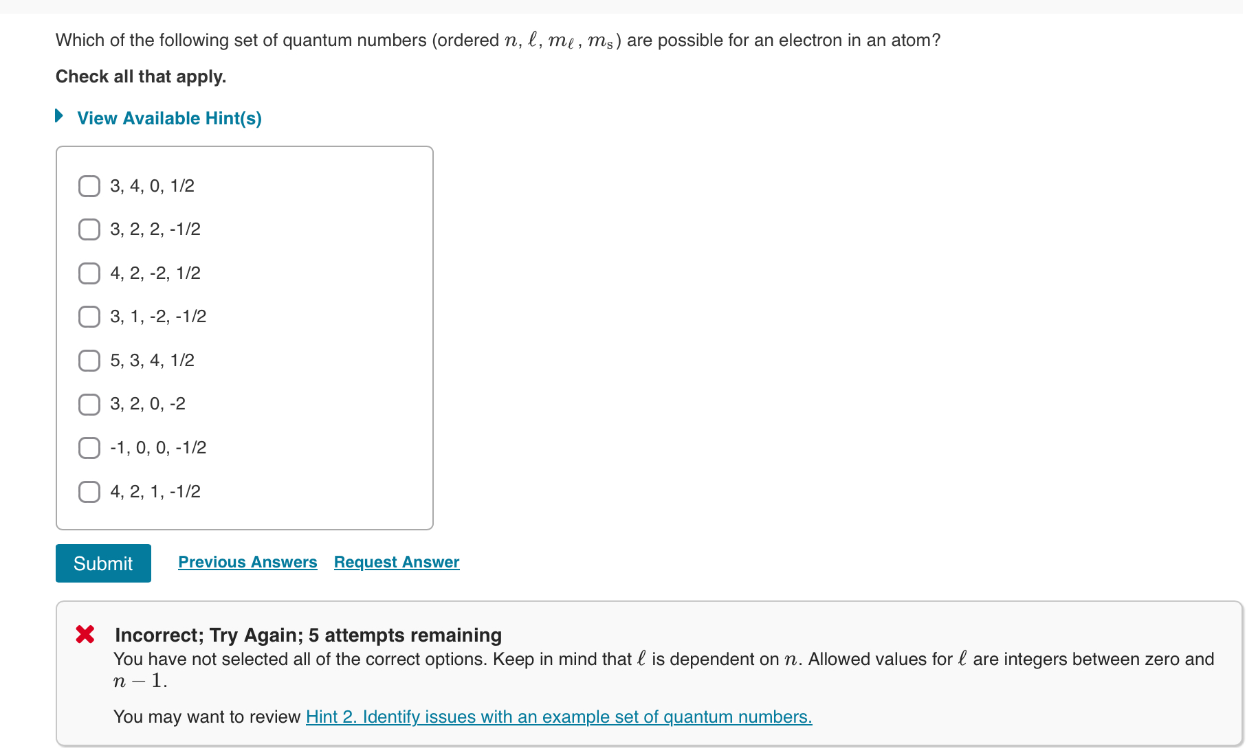 Solved Incorrect; Try Again; 5 ﻿attempts remainingYou have | Chegg.com