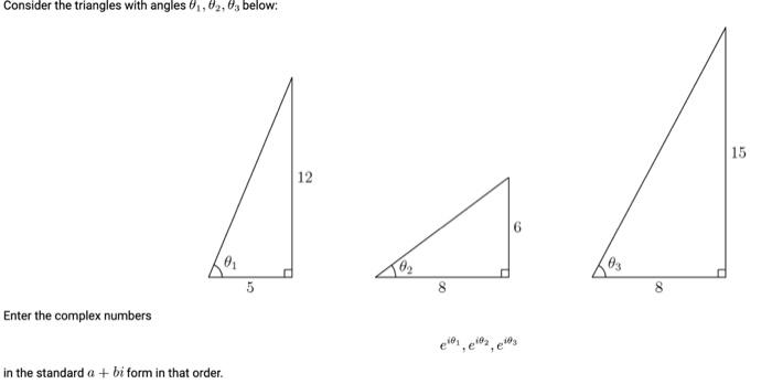 Solved Consider the triangles with angles θ1,θ2,θ3 below: | Chegg.com