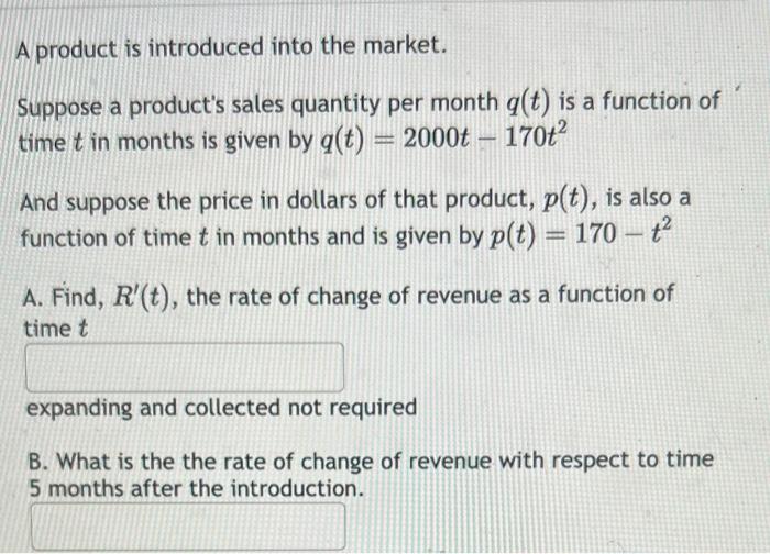 Solved A product is introduced into the market. Suppose a | Chegg.com