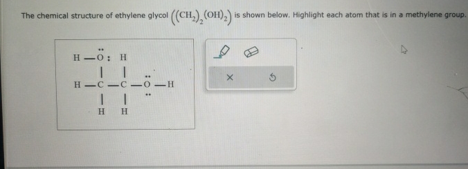 Solved The chemical structure of ethylene glycol | Chegg.com