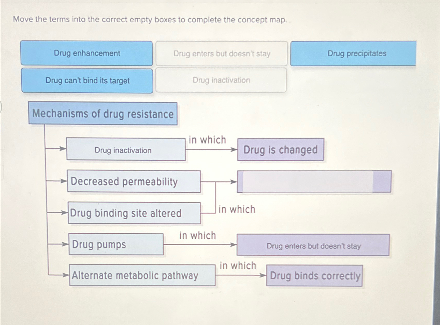 Solved Move the terms into the correct empty boxes to | Chegg.com