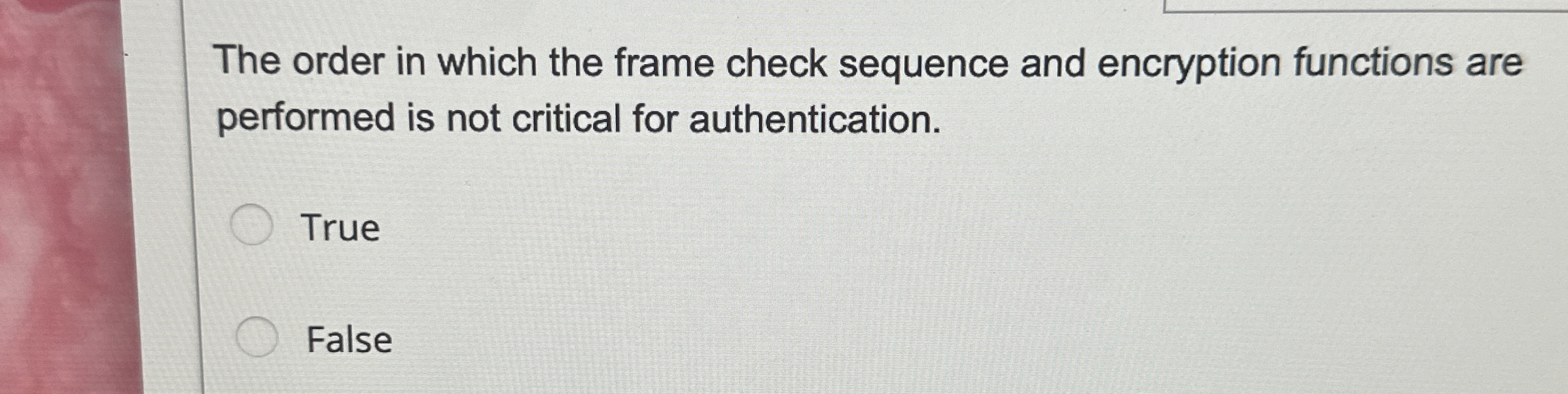 Solved The order in which the frame check sequence and | Chegg.com
