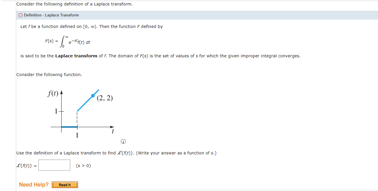 Solved Consider the following definition of a Laplace | Chegg.com